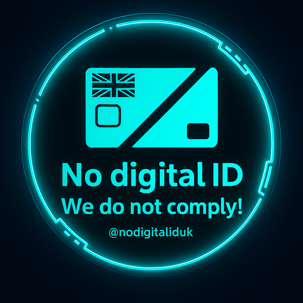 No Digital ID Sticker Sheet 64 mm Dia - The Great Climate Con